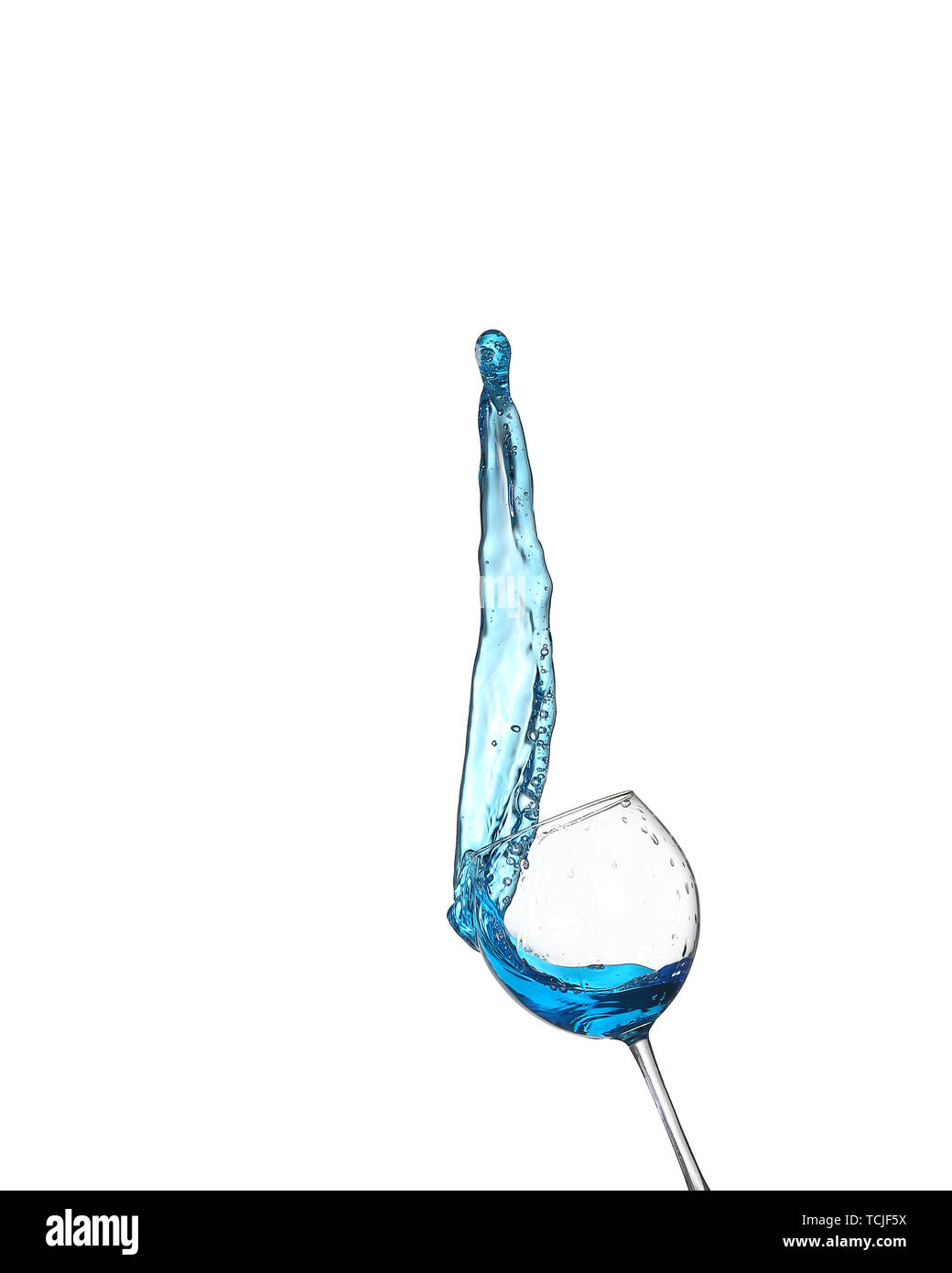 Blue alcoholic cocktail on white isolate splash Stock Photo - Alamy