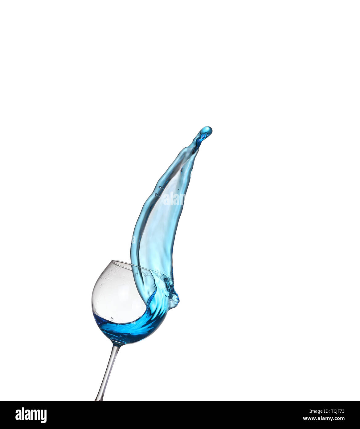 Blue alcoholic cocktail on white isolate splash Stock Photo - Alamy