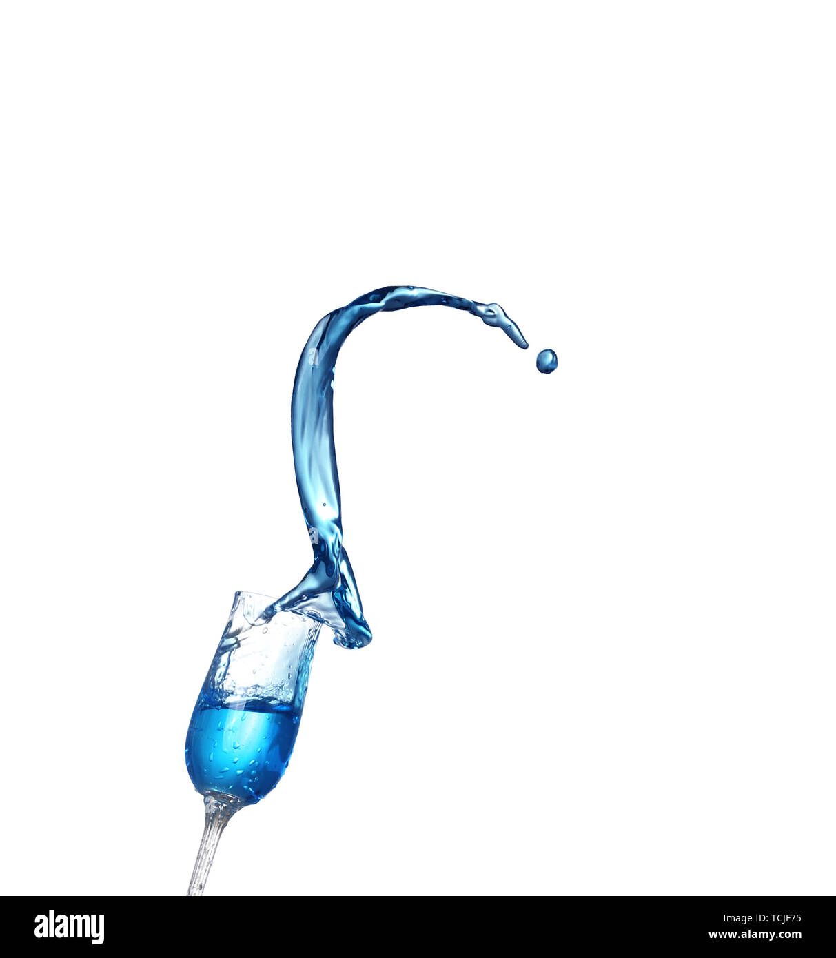 Blue alcoholic cocktail on white isolate splash Stock Photo - Alamy