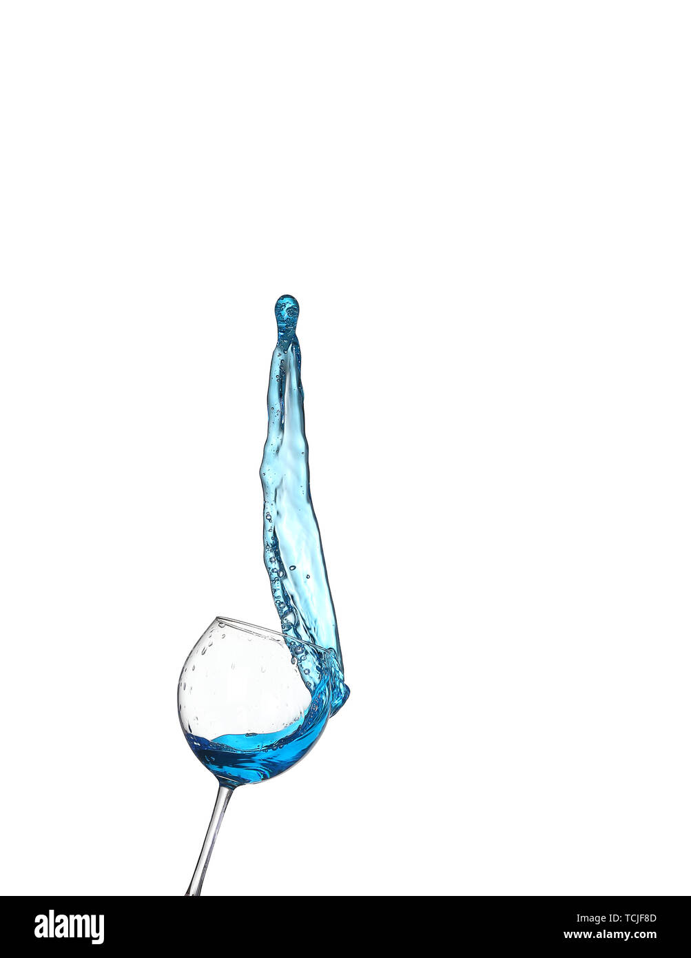 Blue alcoholic cocktail on white isolate splash Stock Photo - Alamy