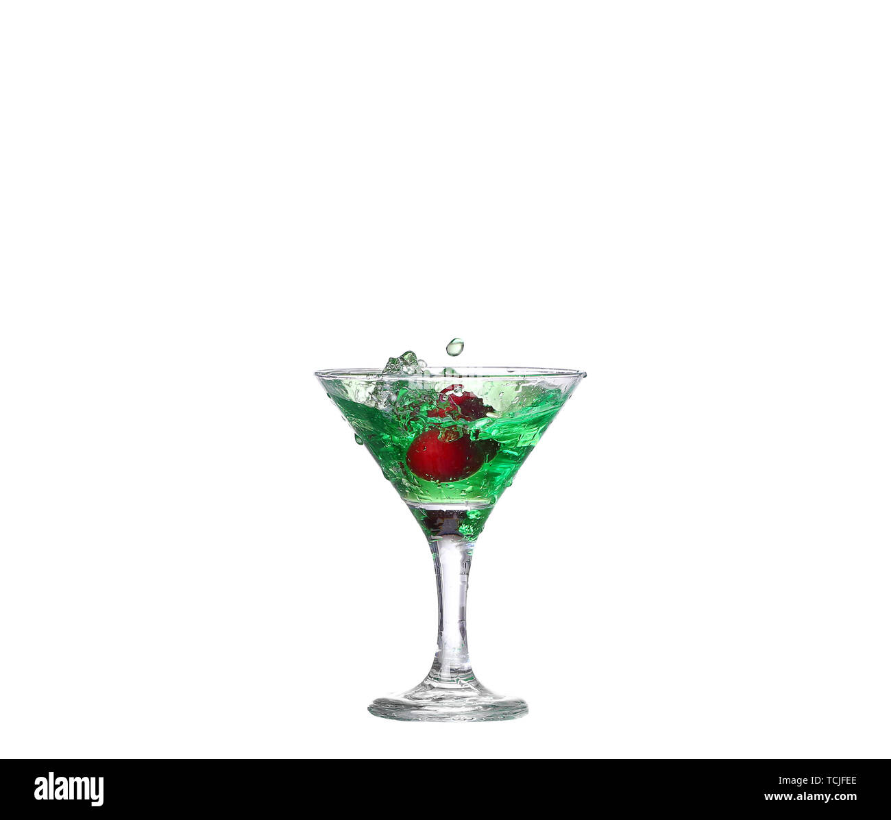 green cocktail with isolated on white background Stock Photo - Alamy