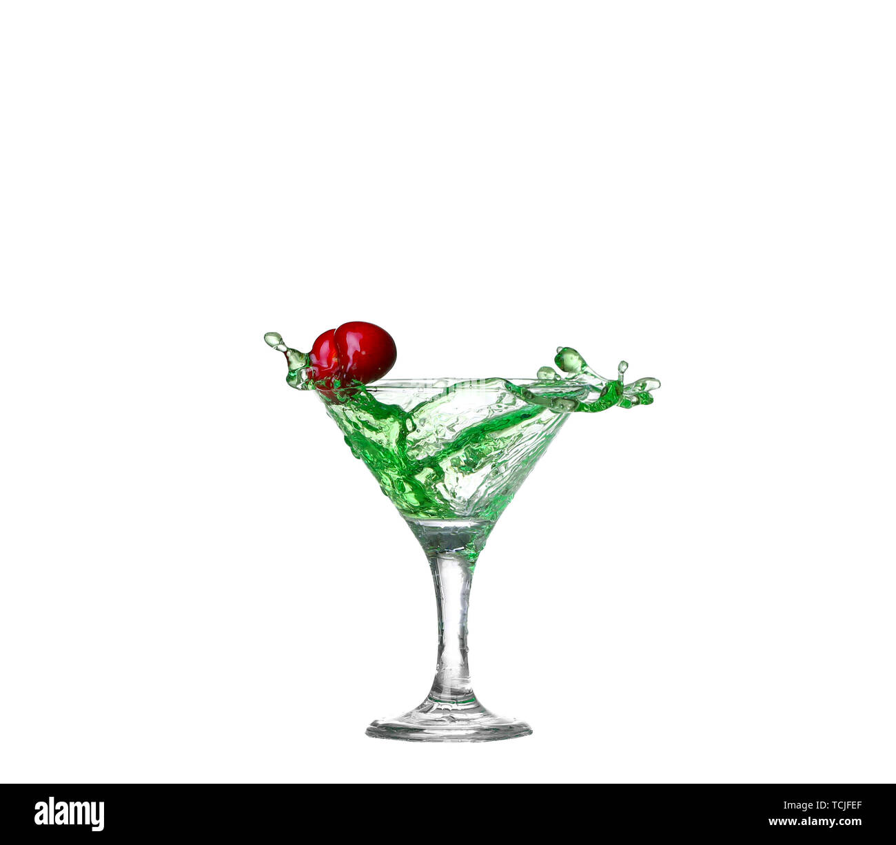green cocktail with isolated on white background Stock Photo - Alamy