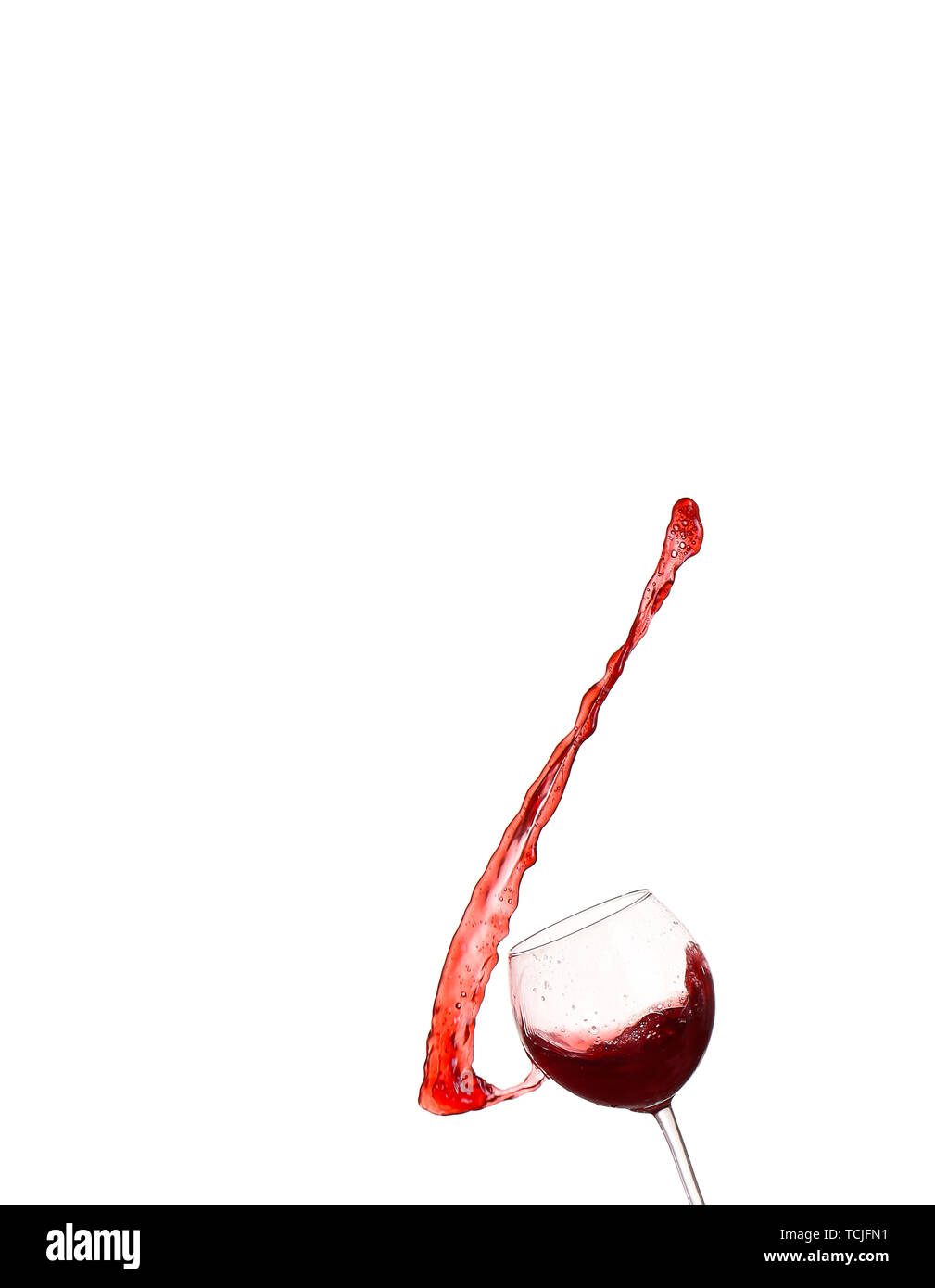 Red wine splashing from glass, isolated on white background Stock Photo ...