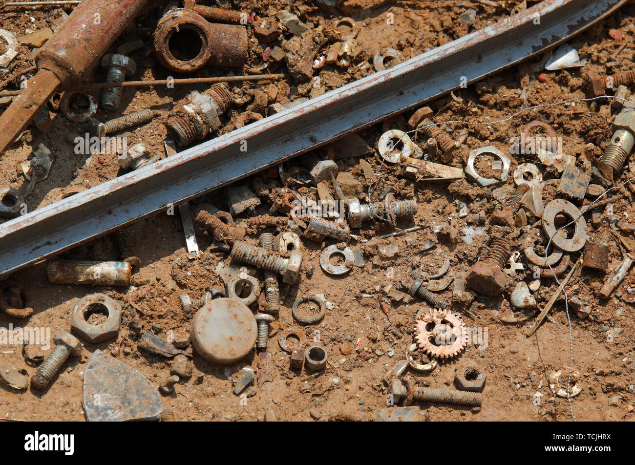 broken and abandoned objects in the recycling center Stock Photo - Alamy