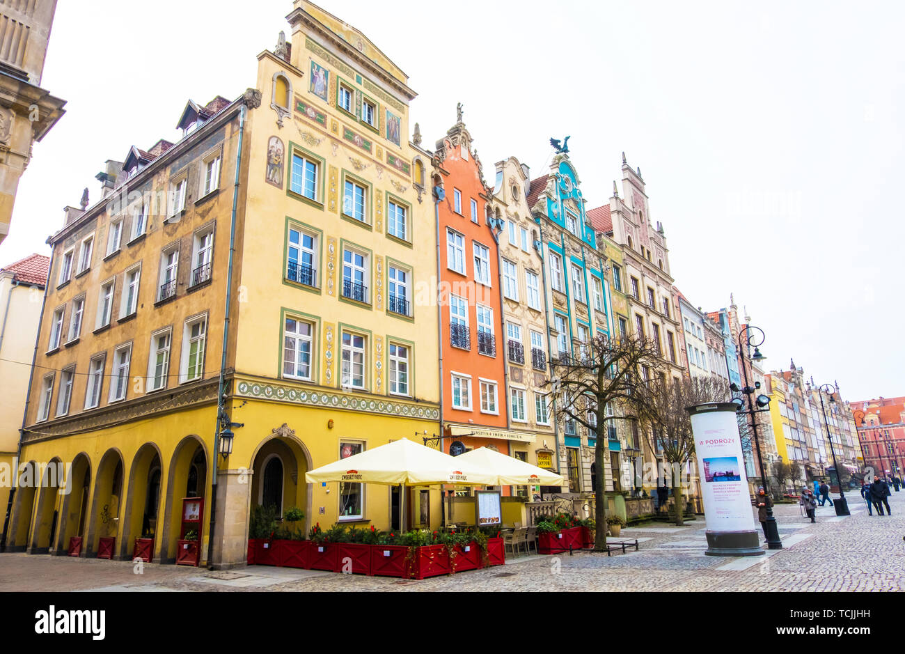 Gdansk, Poland - February 07, 2019: Long Market Street, typical ...
