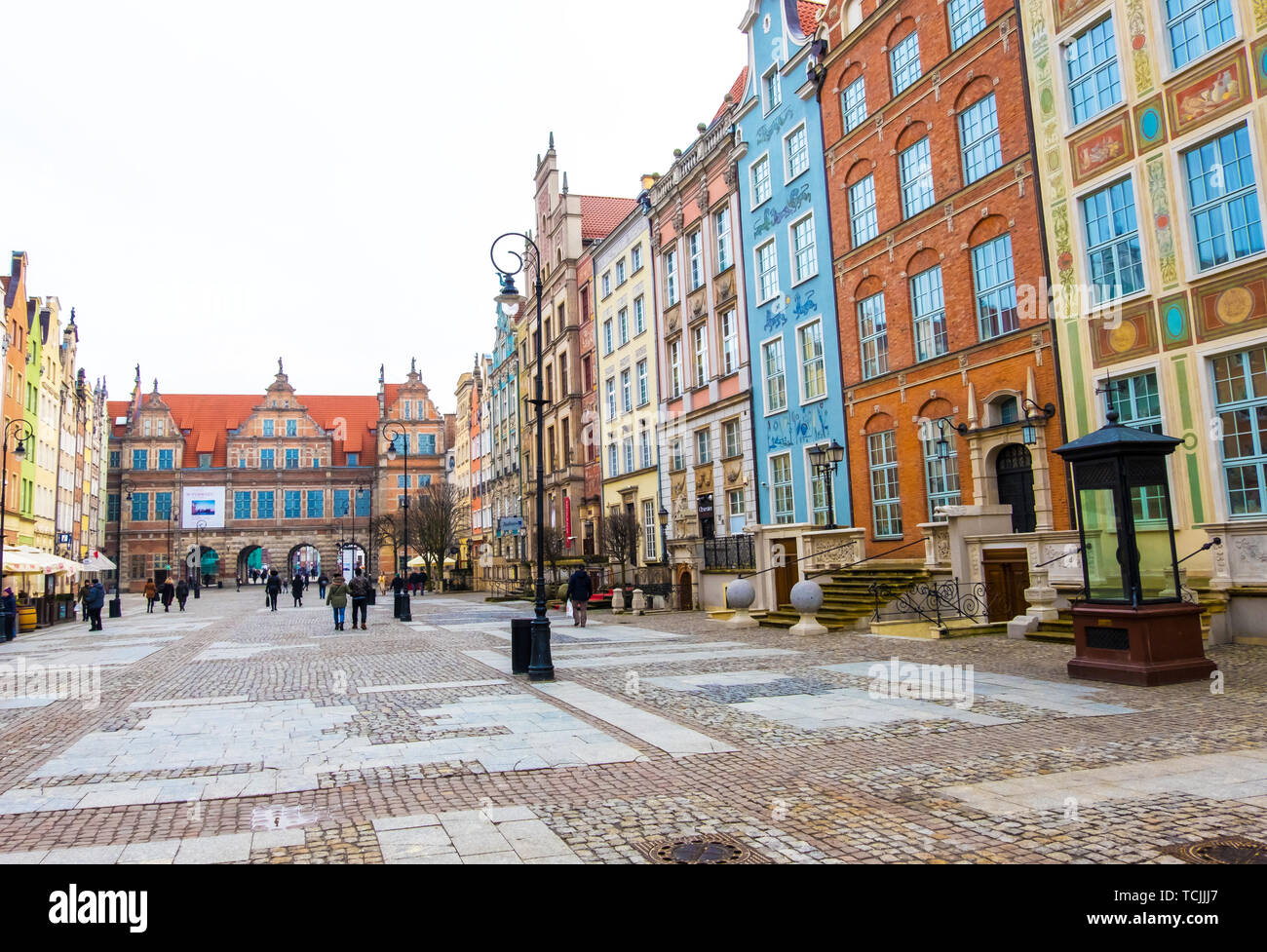 Gdansk, Poland - February 07, 2019: Long Market Street, typical ...