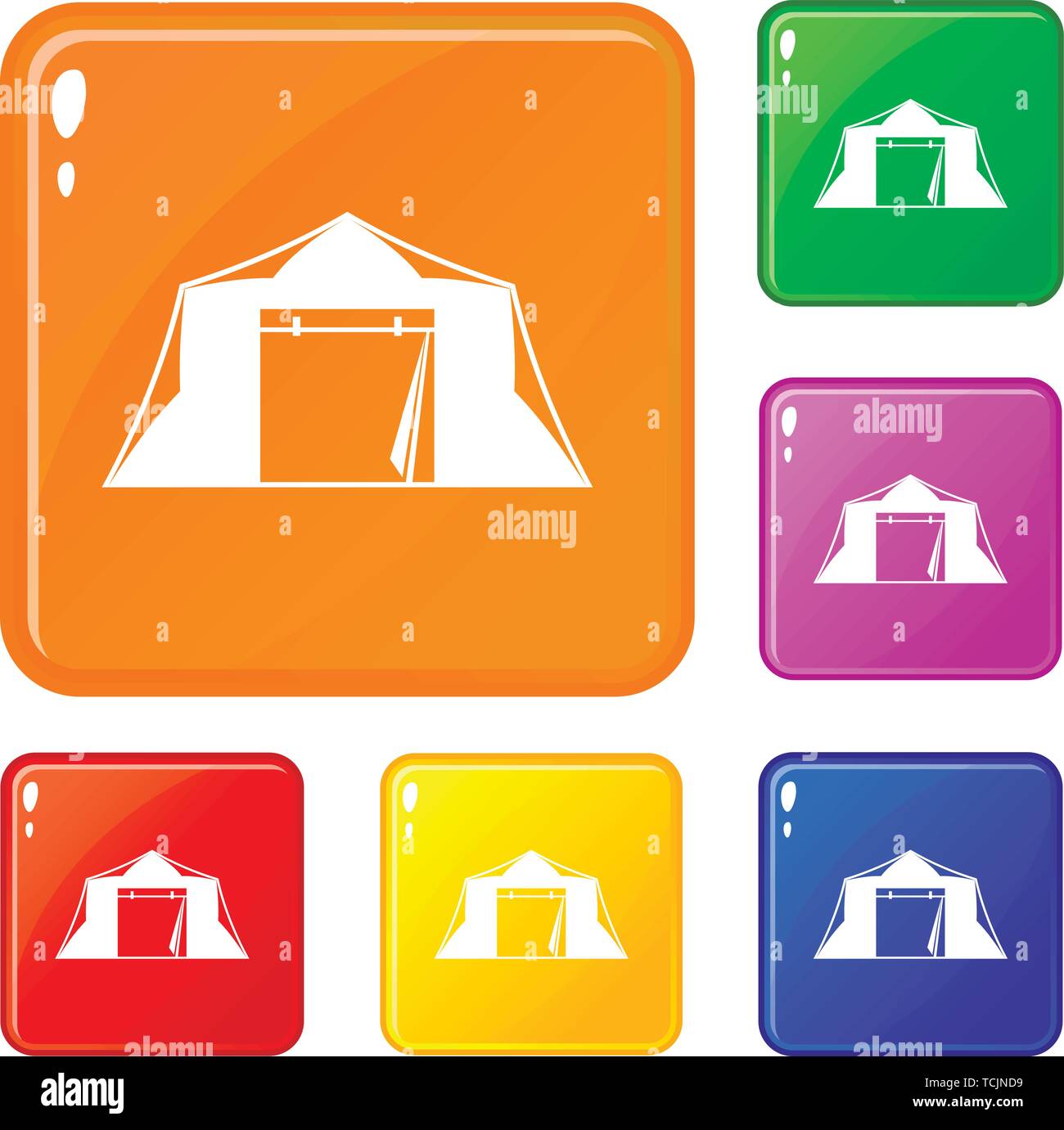 Tent icons set vector color Stock Vector Image & Art - Alamy