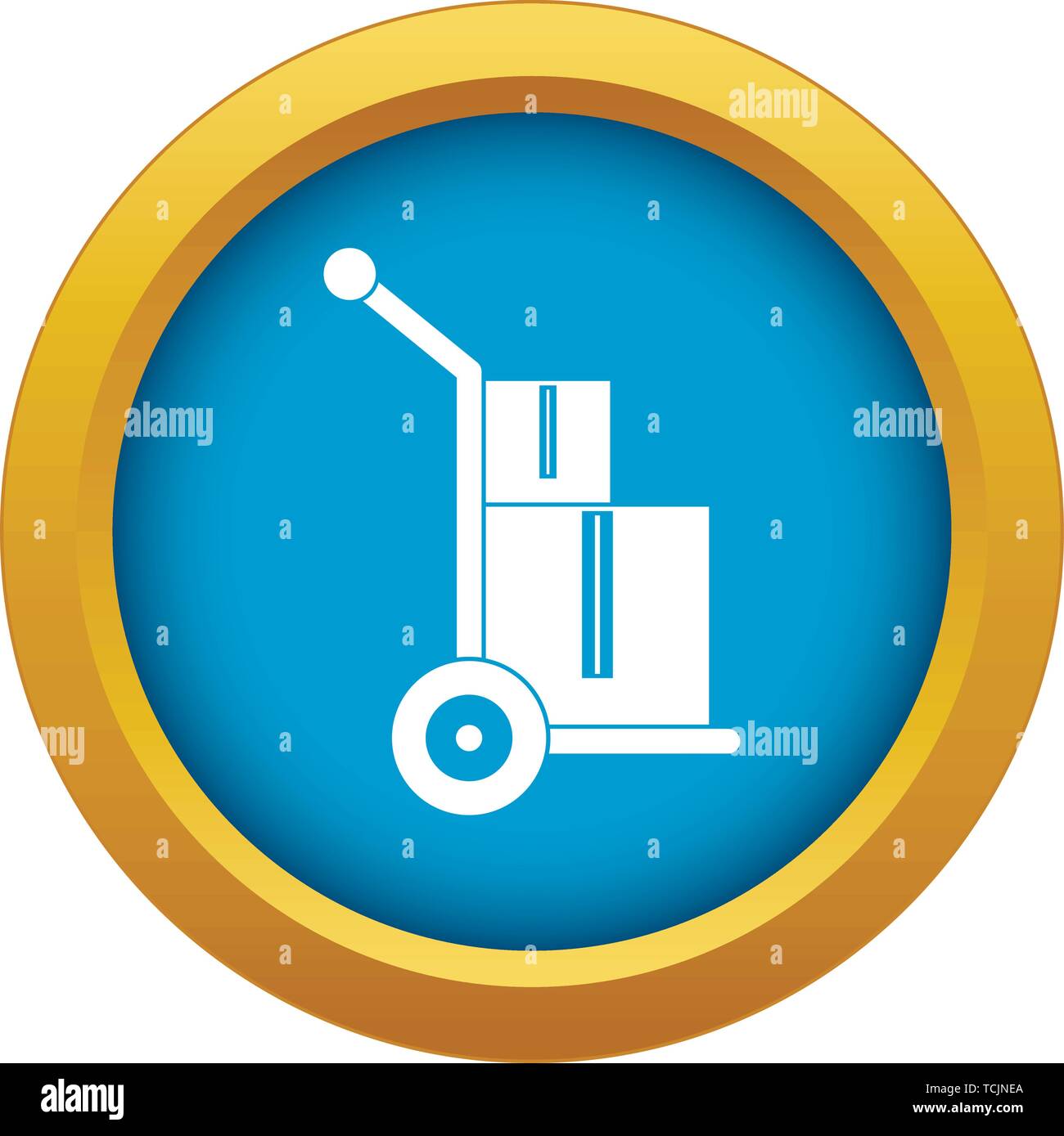 Truck with boxes icon blue vector isolated Stock Vector Image & Art - Alamy