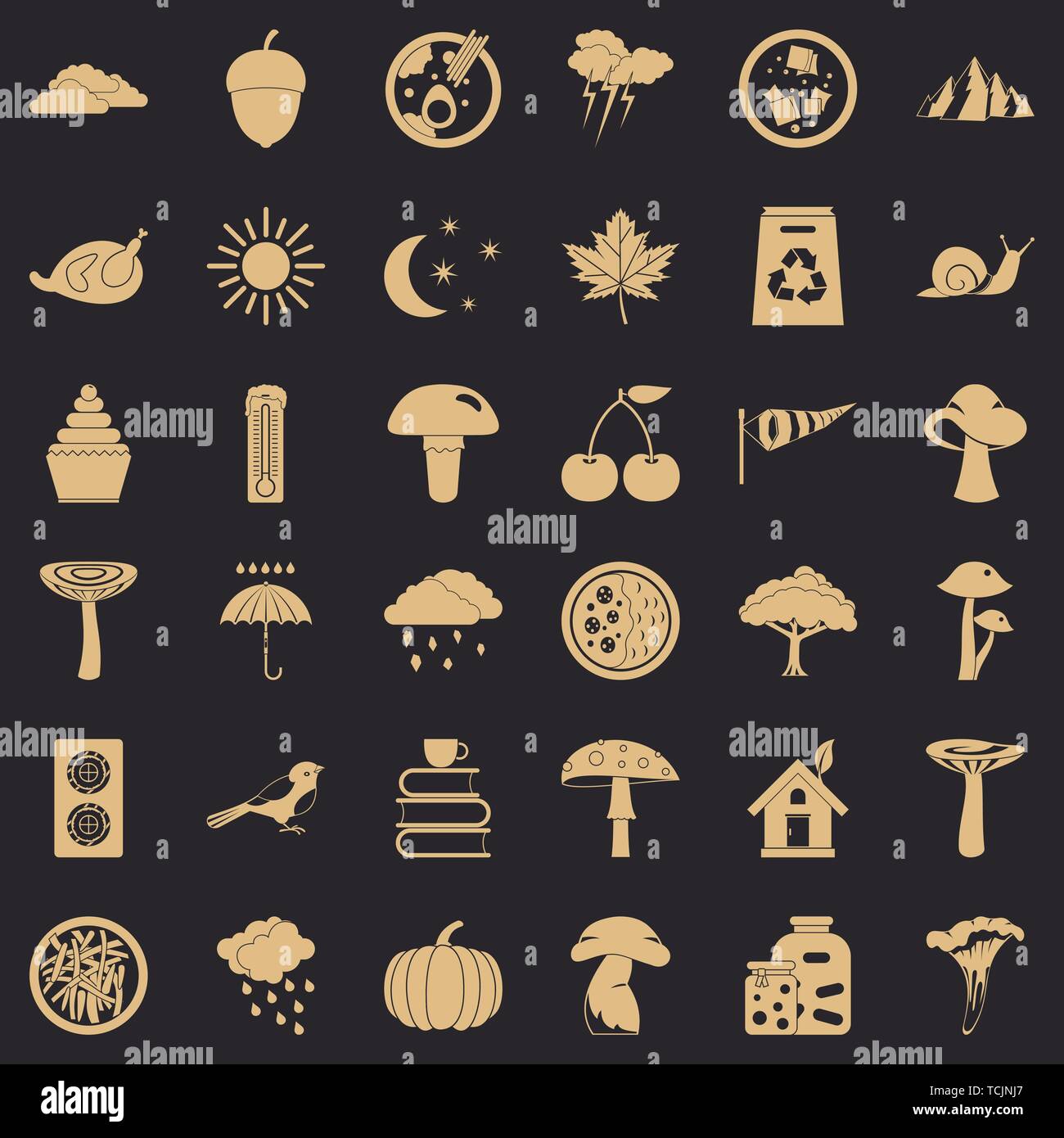 Forest world icons set, simple style Stock Vector Image & Art - Alamy