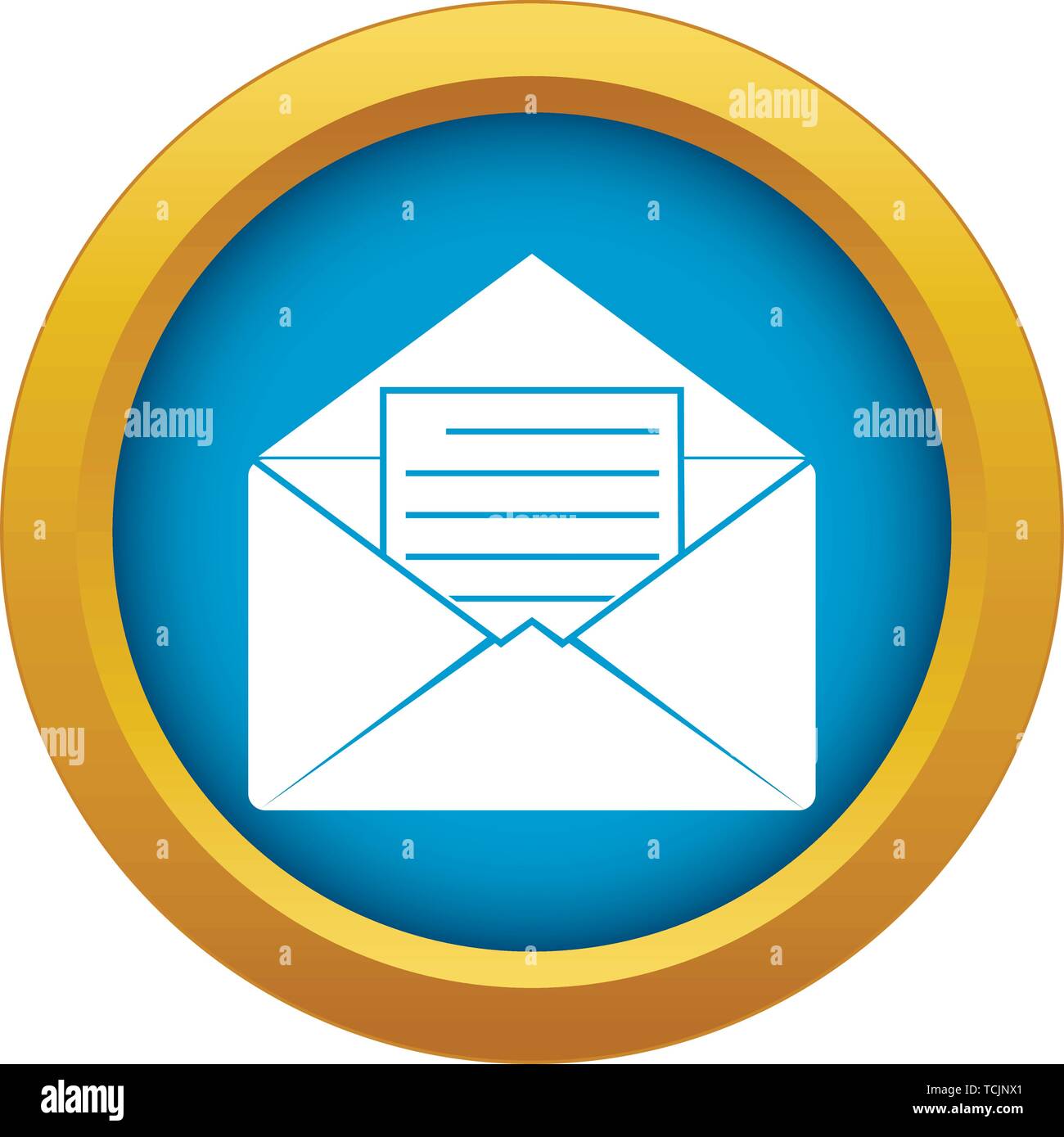Envelope with sheet of paper icon blue vector isolated Stock Vector ...