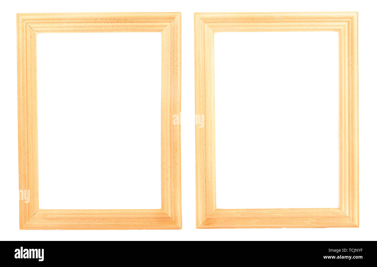 Wooden frames isolated on white Stock Photo - Alamy