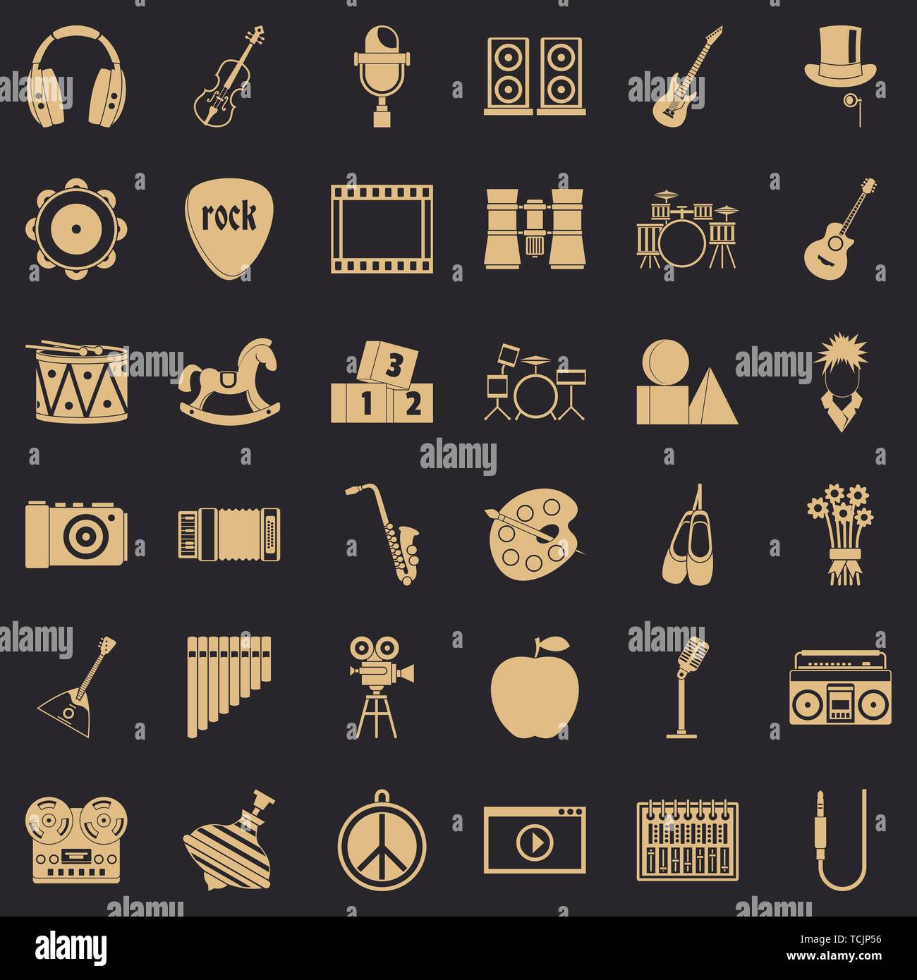 Musical training icons set, simple style Stock Vector Image & Art - Alamy