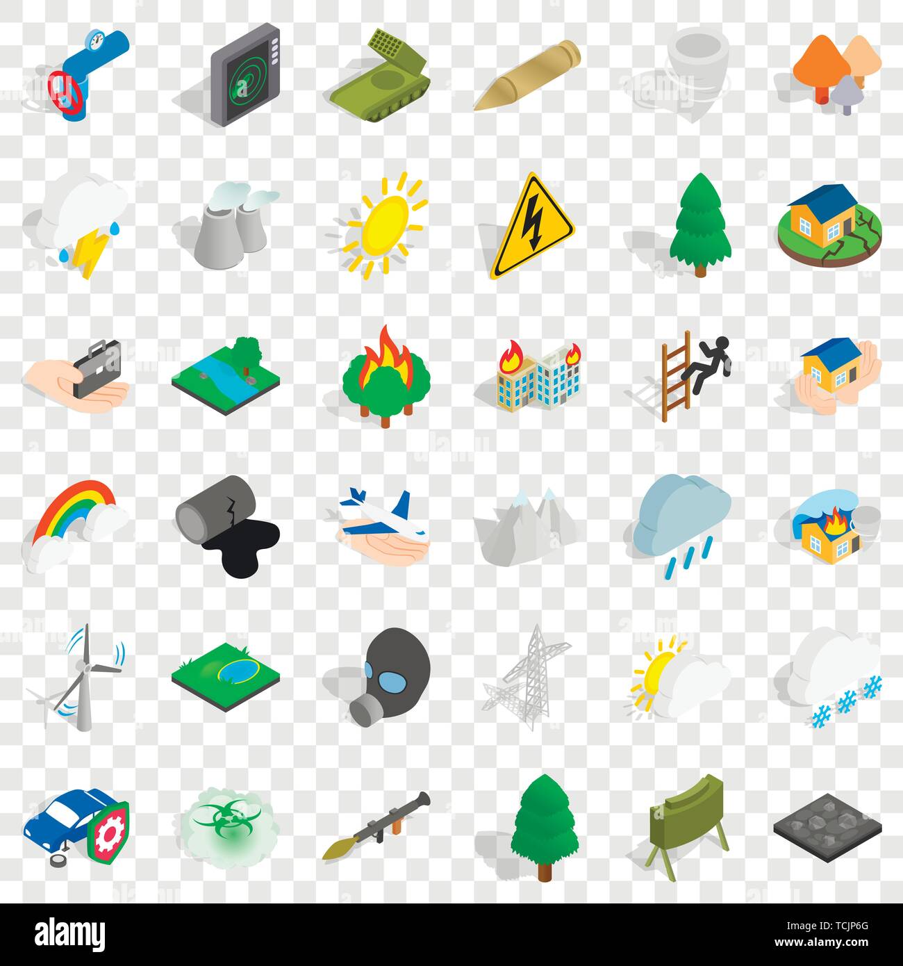 Fire icons set, isometric style Stock Vector Image & Art - Alamy