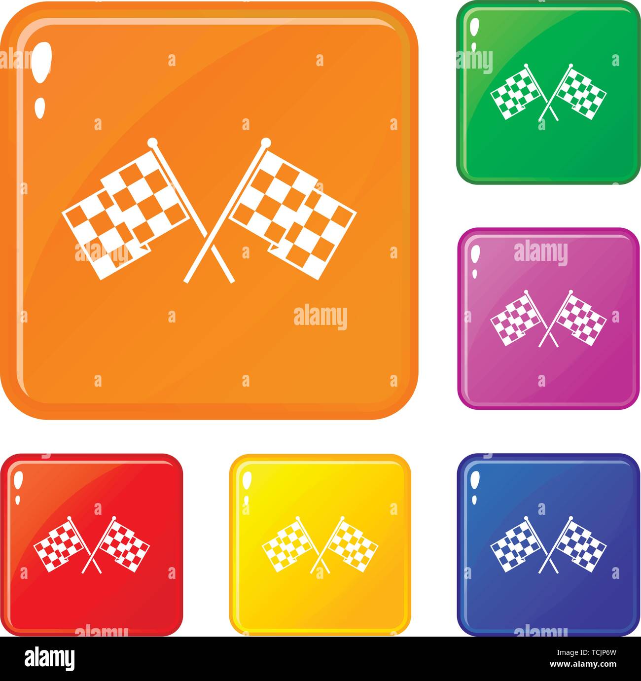 Checkered racing flags icons set vector color Stock Vector Image & Art ...