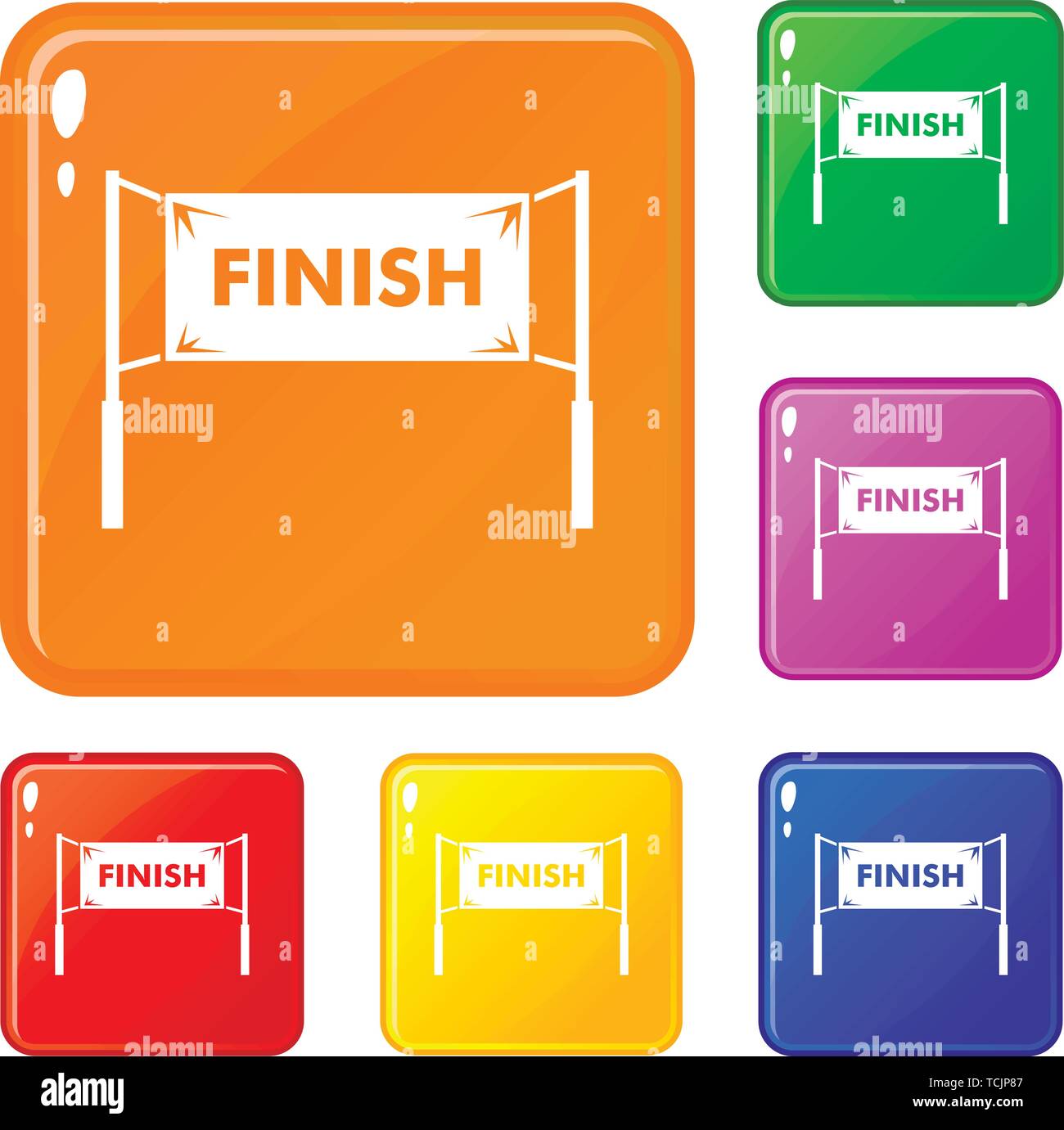 Finish line gates icons set vector color Stock Vector Image & Art - Alamy