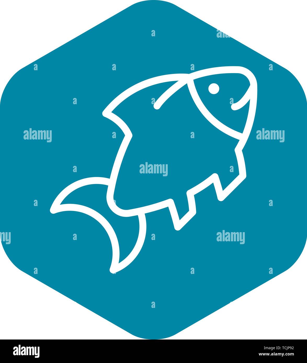 Fish icon, outline style Stock Vector Image & Art - Alamy