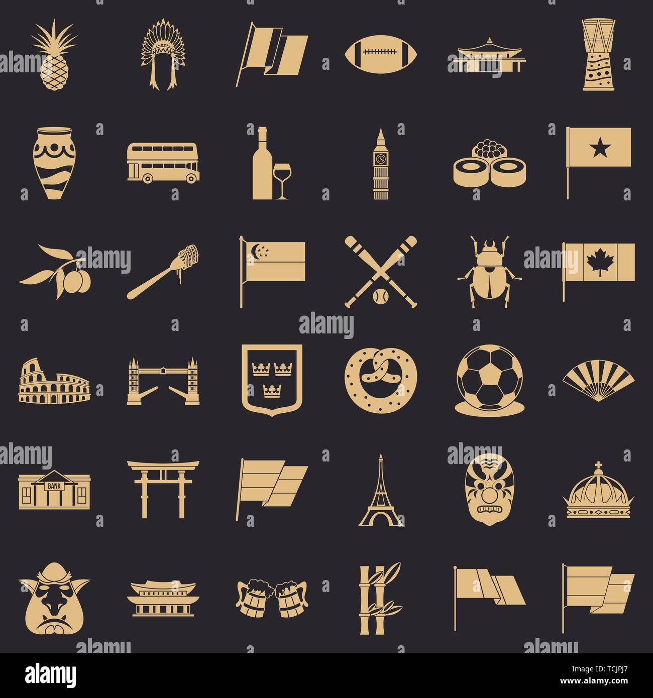 State flag icons set, simple style Stock Vector Image & Art - Alamy