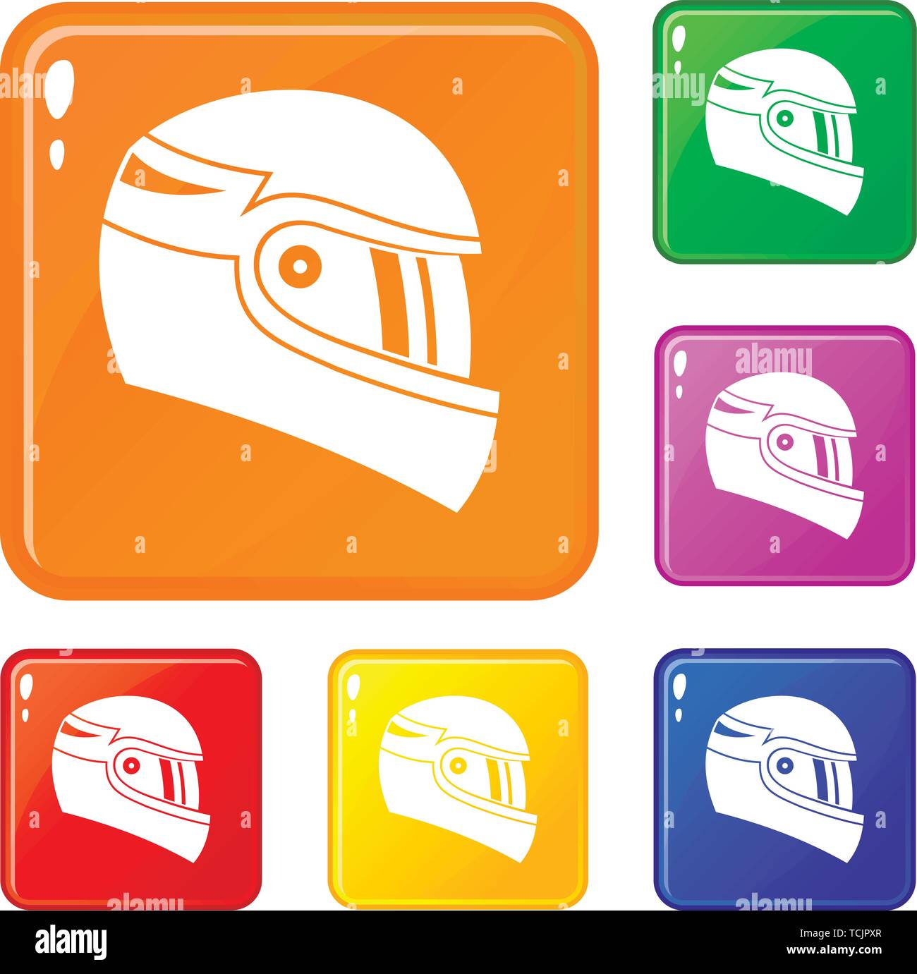 Racing helmet icons set vector color Stock Vector Image & Art - Alamy