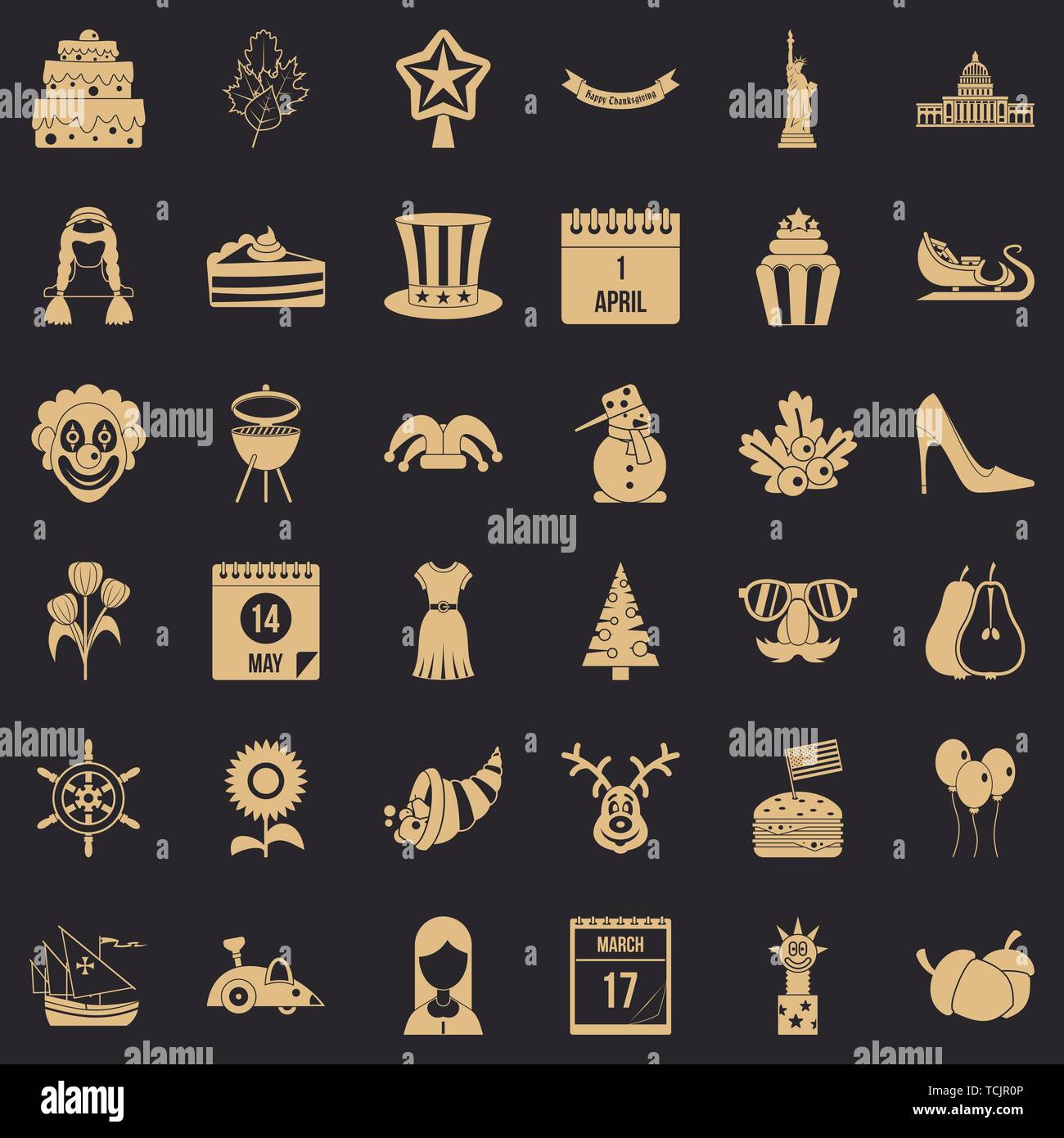 Folk festival icons set, simple style Stock Vector Image & Art - Alamy