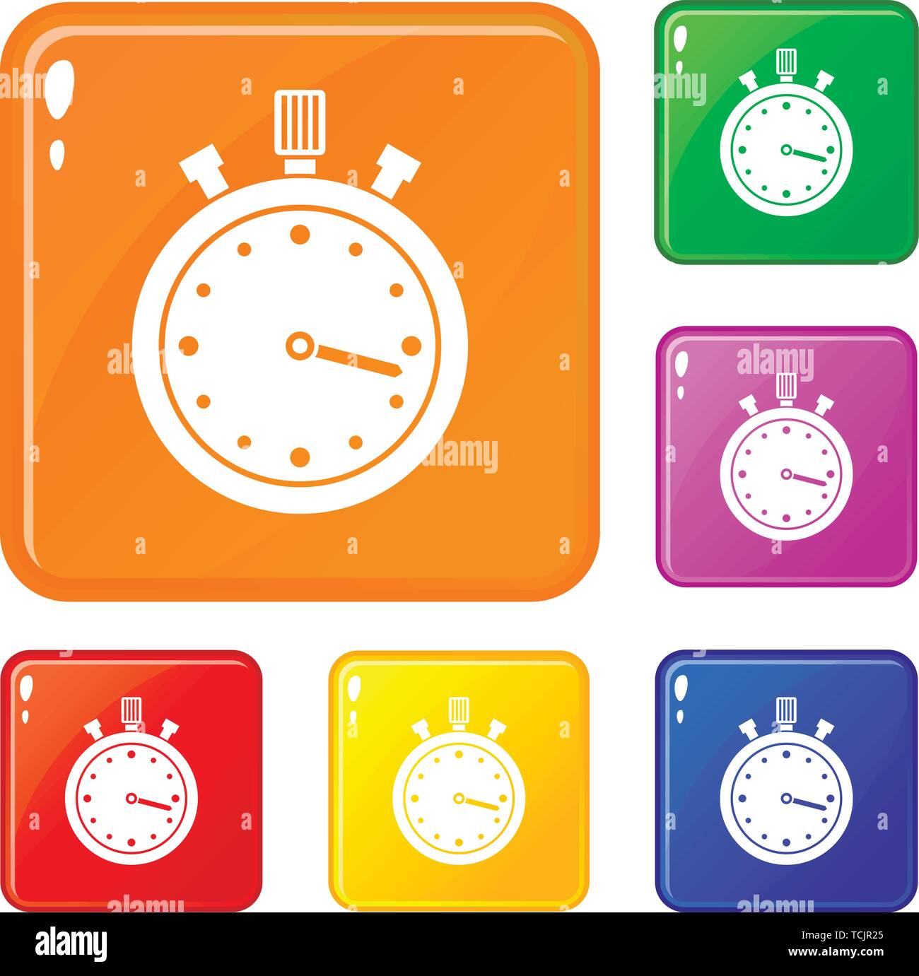 Timer icon set yellow stopwatch Stock Vector Images - Alamy