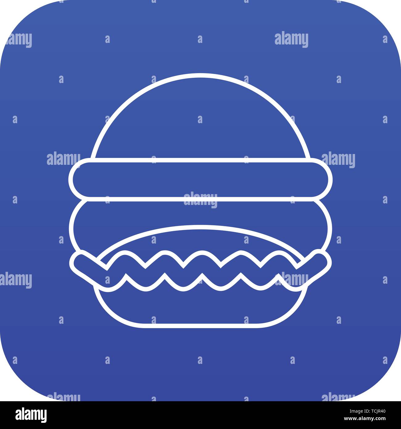Burger icon blue vector Stock Vector Image & Art - Alamy