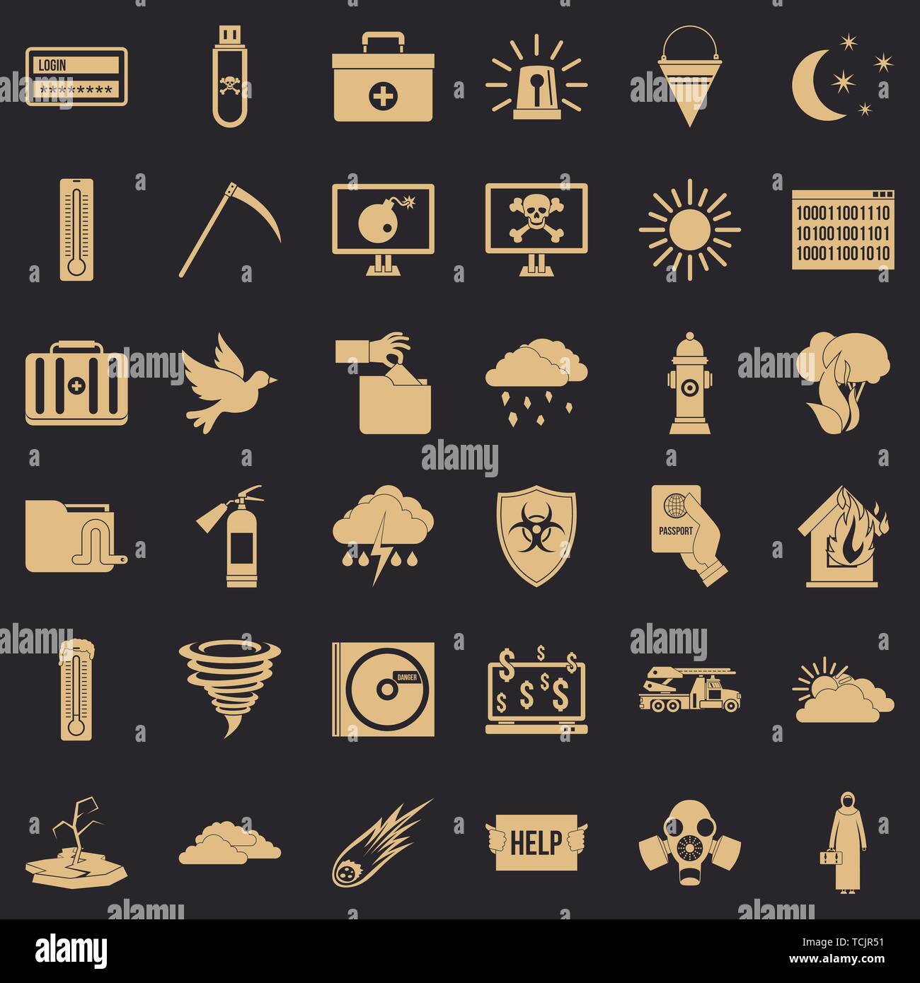 Natural task icons set, simple style Stock Vector Image & Art - Alamy