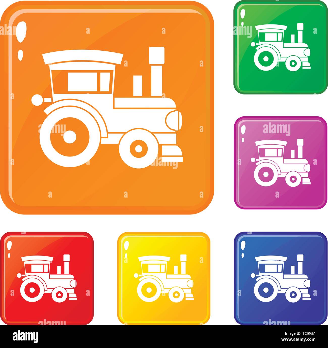 Toy train icons set vector color Stock Vector Image & Art - Alamy