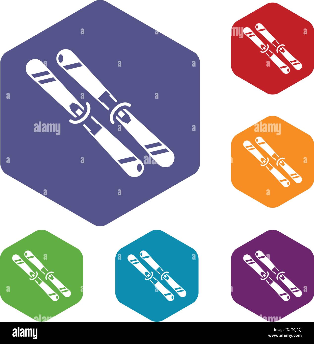 Skiing icon, simple black style Stock Vector Image & Art - Alamy