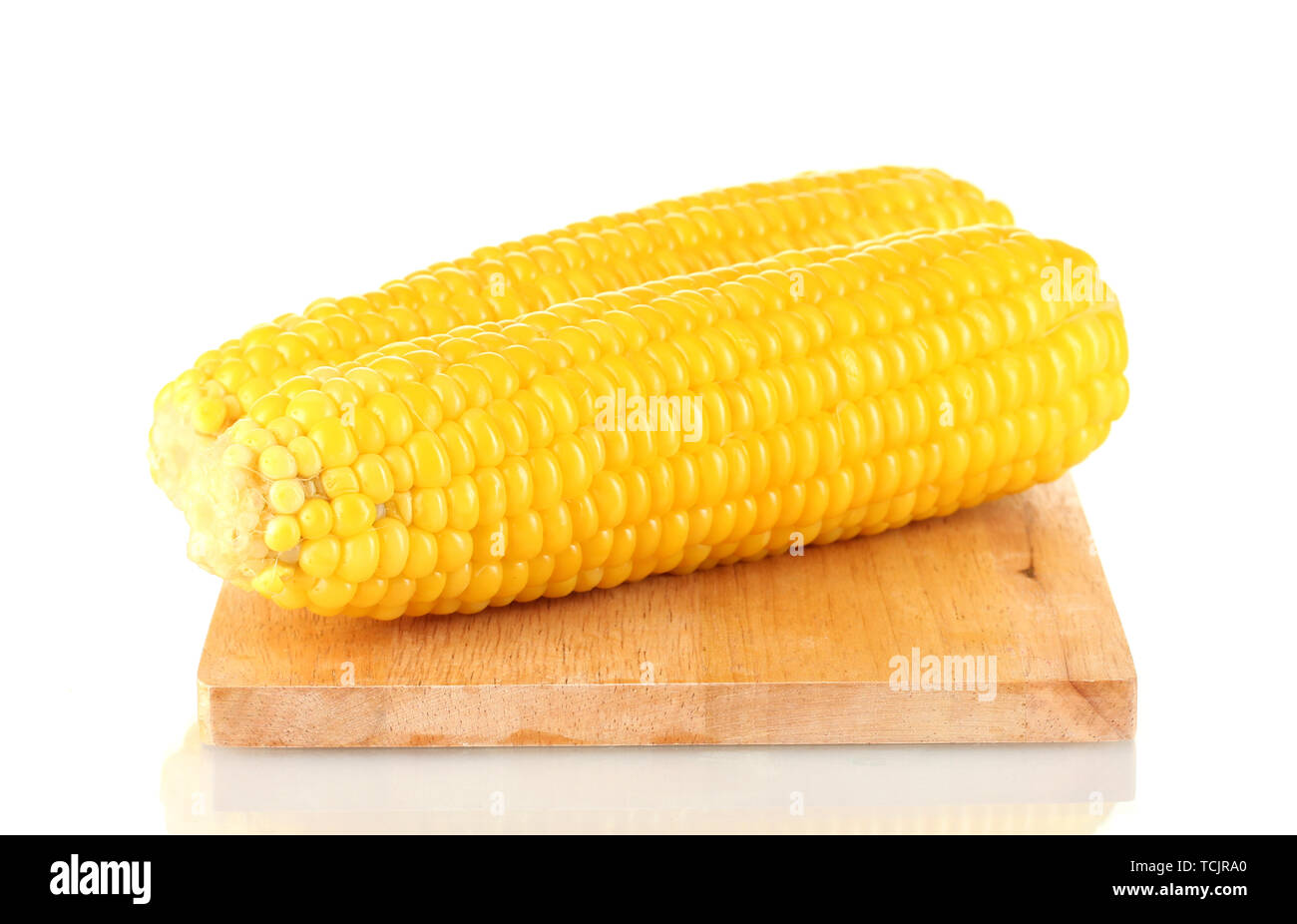boiled corn isolated on white Stock Photo - Alamy