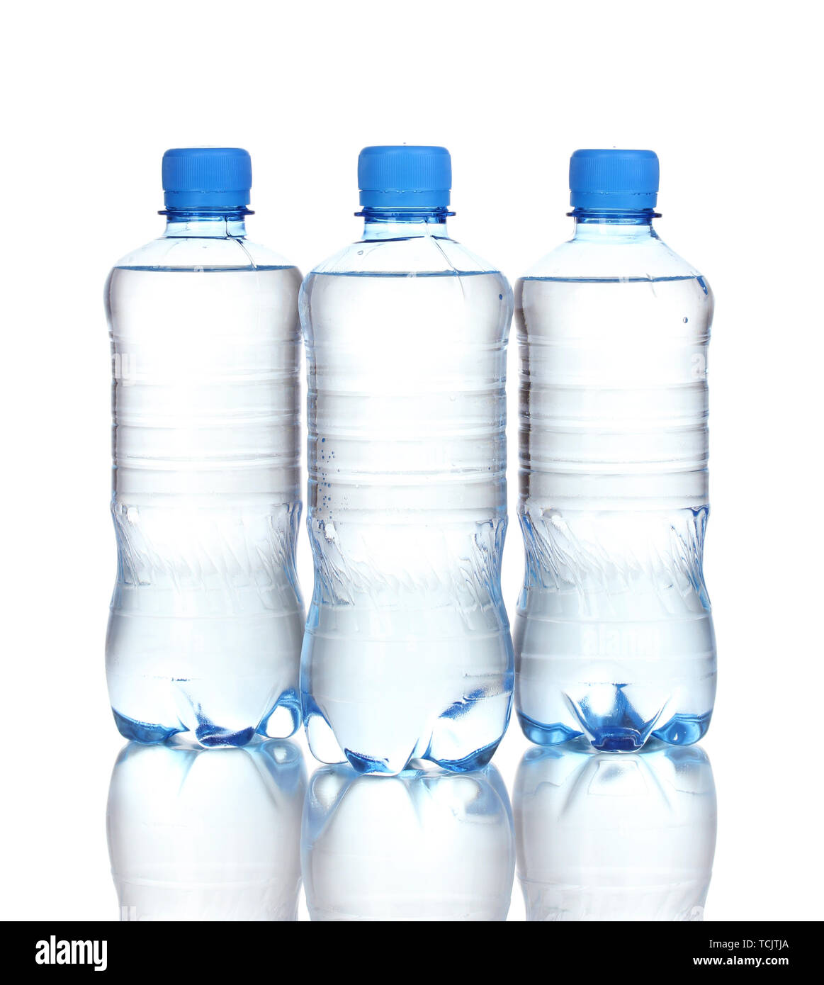 plastic bottles of water isolated on white Stock Photo - Alamy