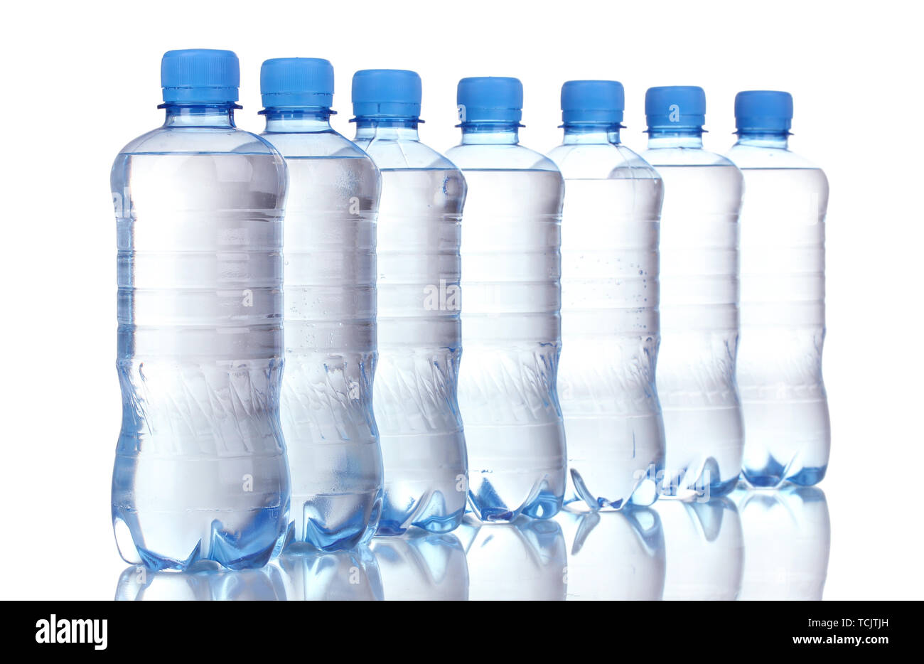 plastic bottles of water isolated on white Stock Photo - Alamy