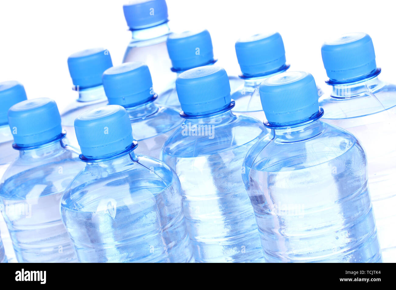 plastic bottles of water isolated on white Stock Photo - Alamy
