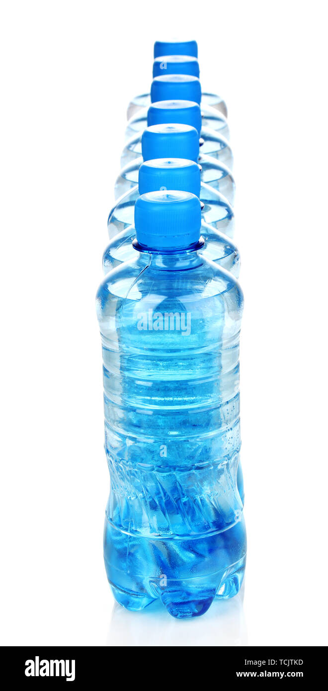 plastic bottles of water isolated on white Stock Photo - Alamy