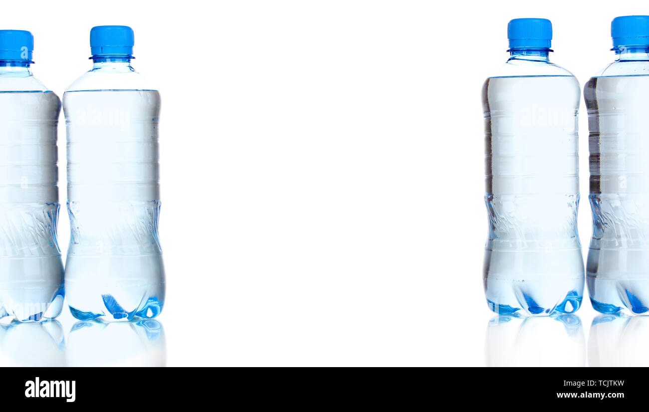 plastic bottles of water isolated on white Stock Photo - Alamy