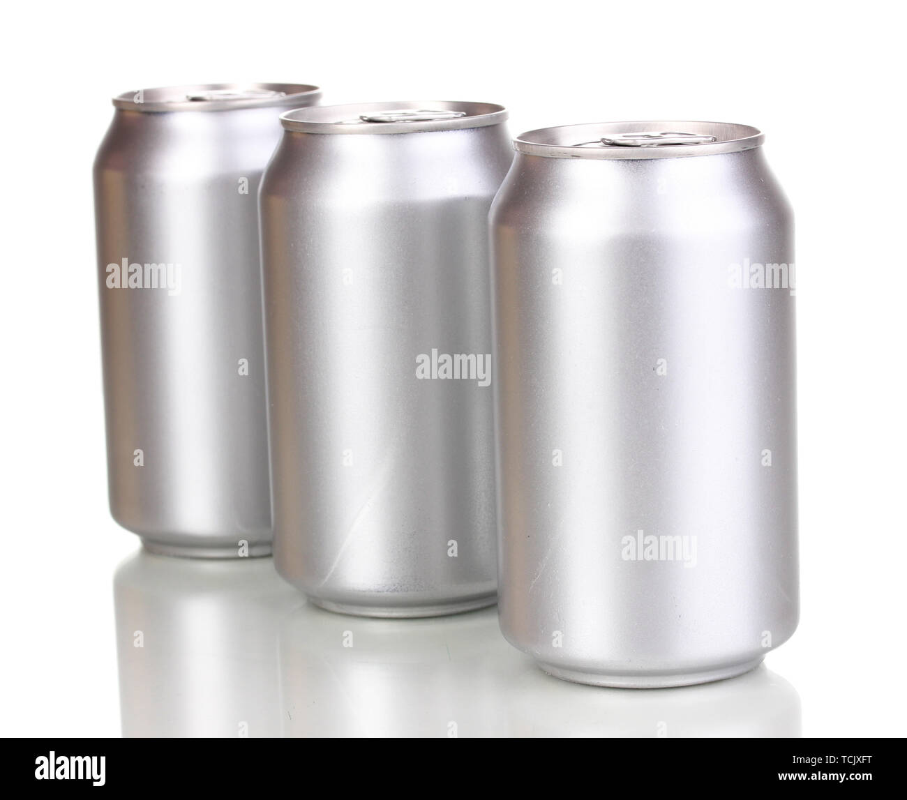 aluminum cans isolated on white Stock Photo - Alamy