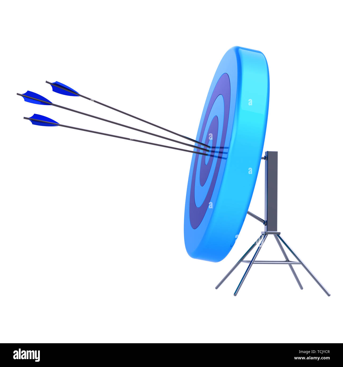 Arrows target success shooting blue. Accuracy sniper hitting of bull's ...