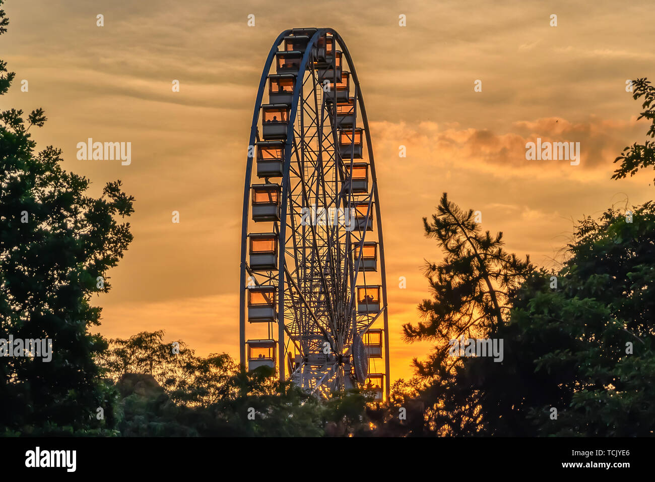 Big wheel and roller coaster hi-res stock photography and images - Alamy