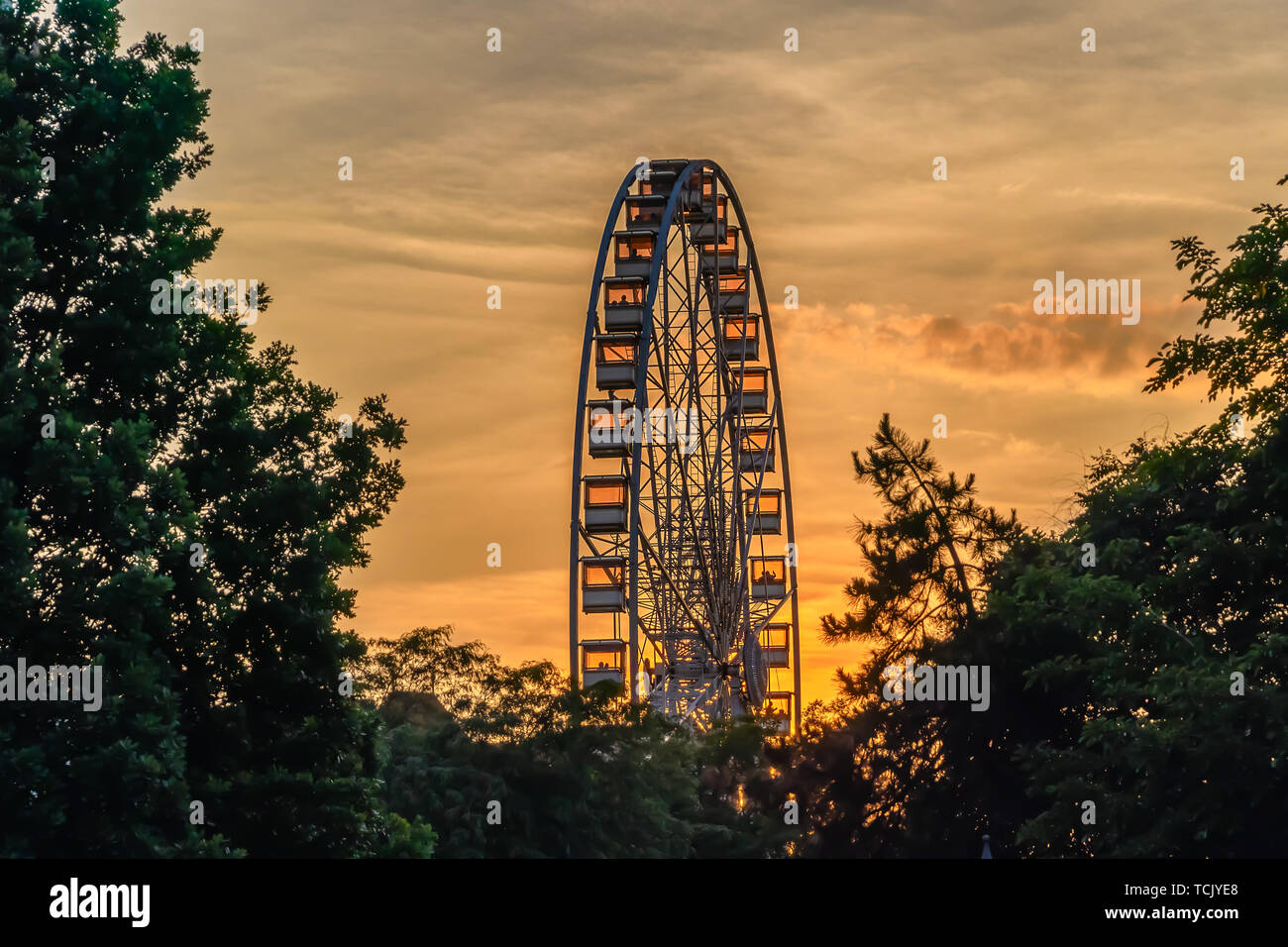 Big wheel and roller coaster hi-res stock photography and images - Alamy