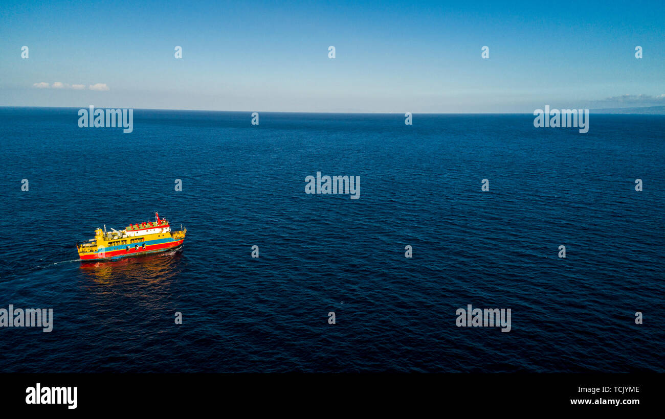 Sea passenger ship ferry aerial view sailing hi-res stock photography ...