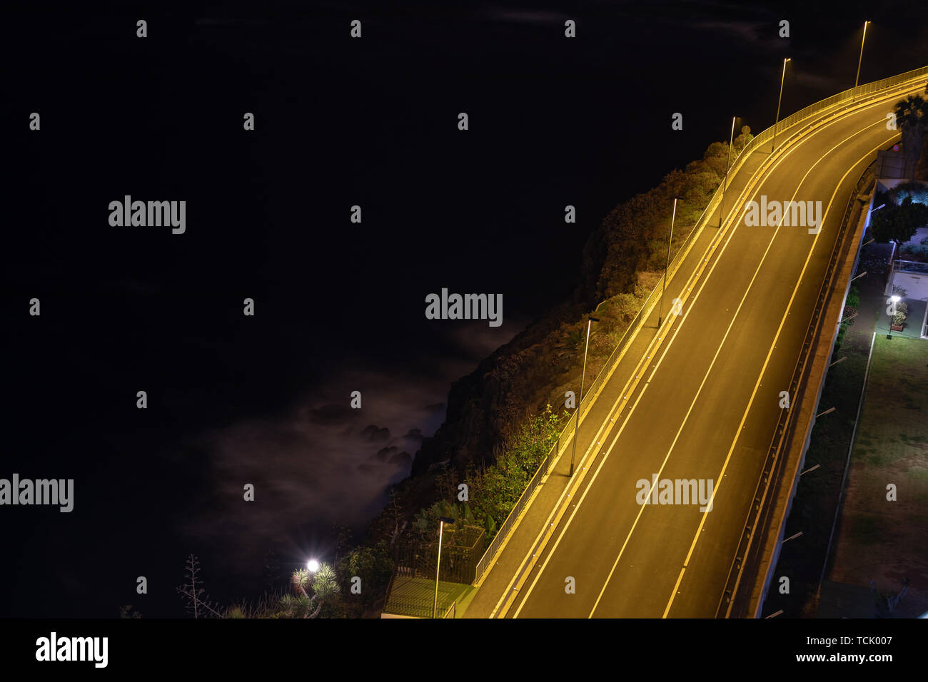 colorful light trace from highway traffic at night Stock Photo - Alamy