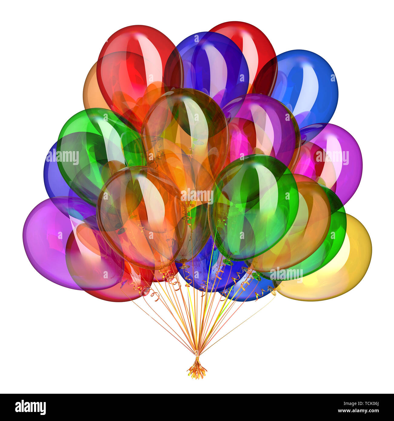 Colorful party balloons, birthday decoration multicolored, helium ...