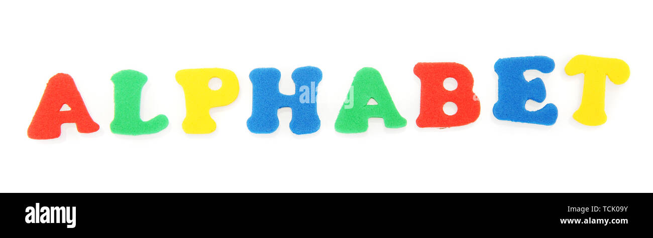 Inscription Alphabet of English letters, isolated on white Stock Photo ...