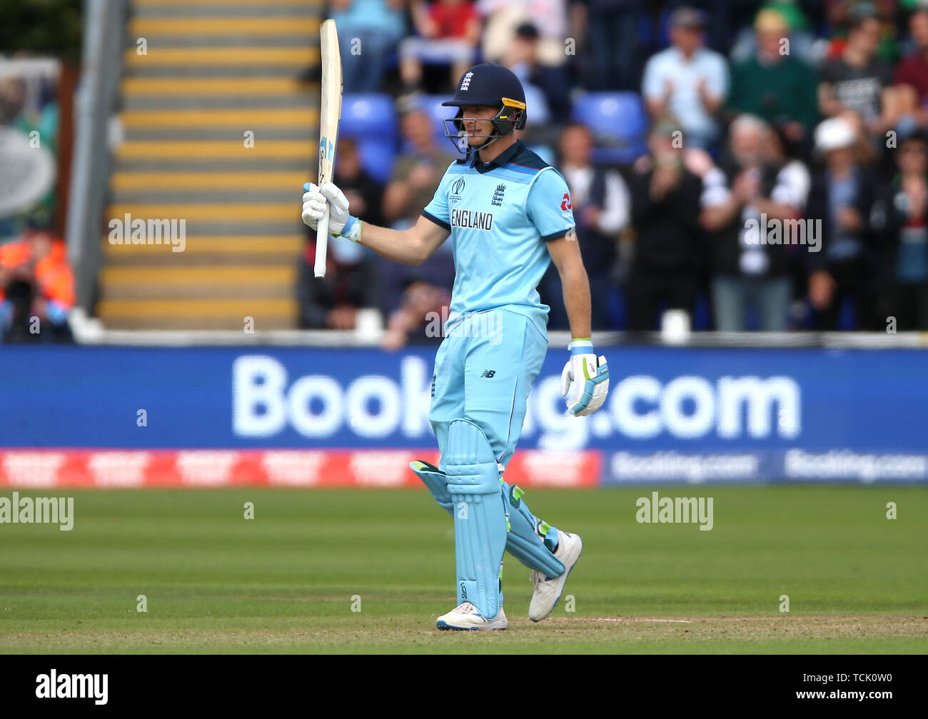 England's Jos Buttler celebrates reaching a half century during the ICC ...