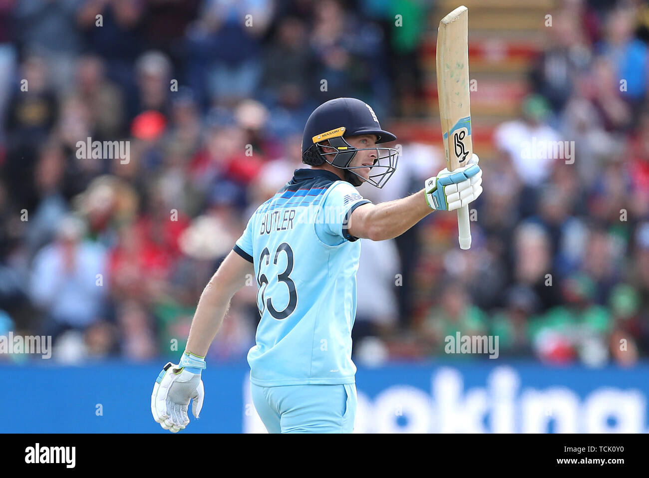 England's Jos Buttler celebrates his half century during the ICC ...