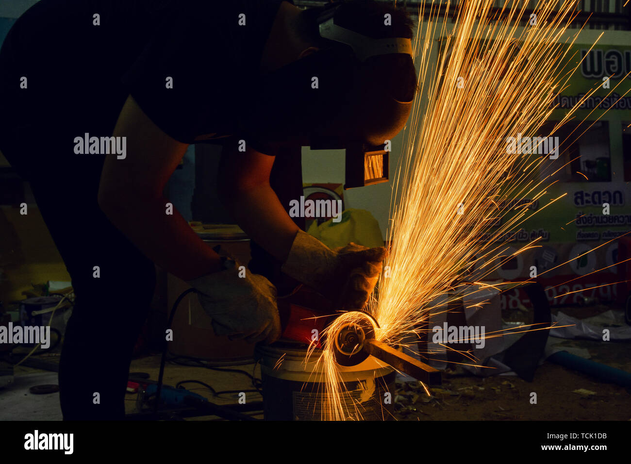 Grinding Wheel Sparks High Resolution Stock Photography and Images - Alamy