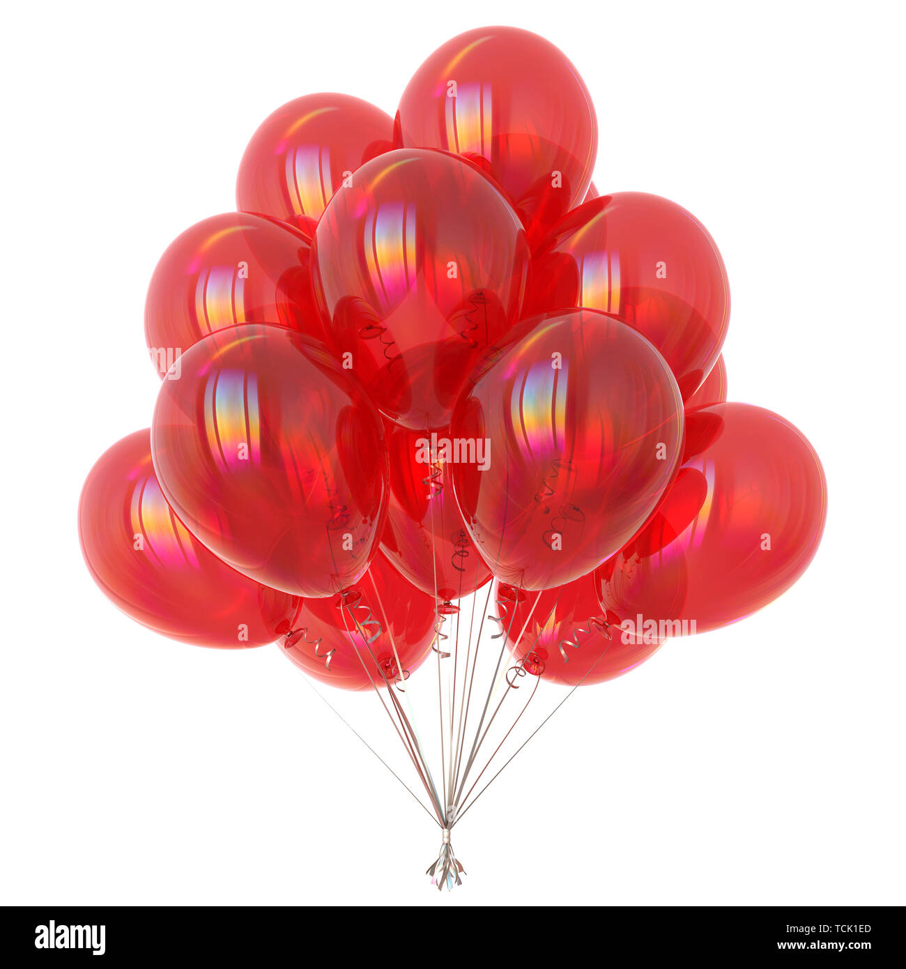 Balloon bunch colorful red, birthday party decoration glossy, helium ...
