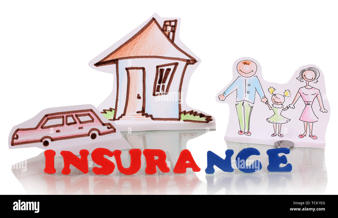 concept of home insurance isolated on white Stock Photo - Alamy