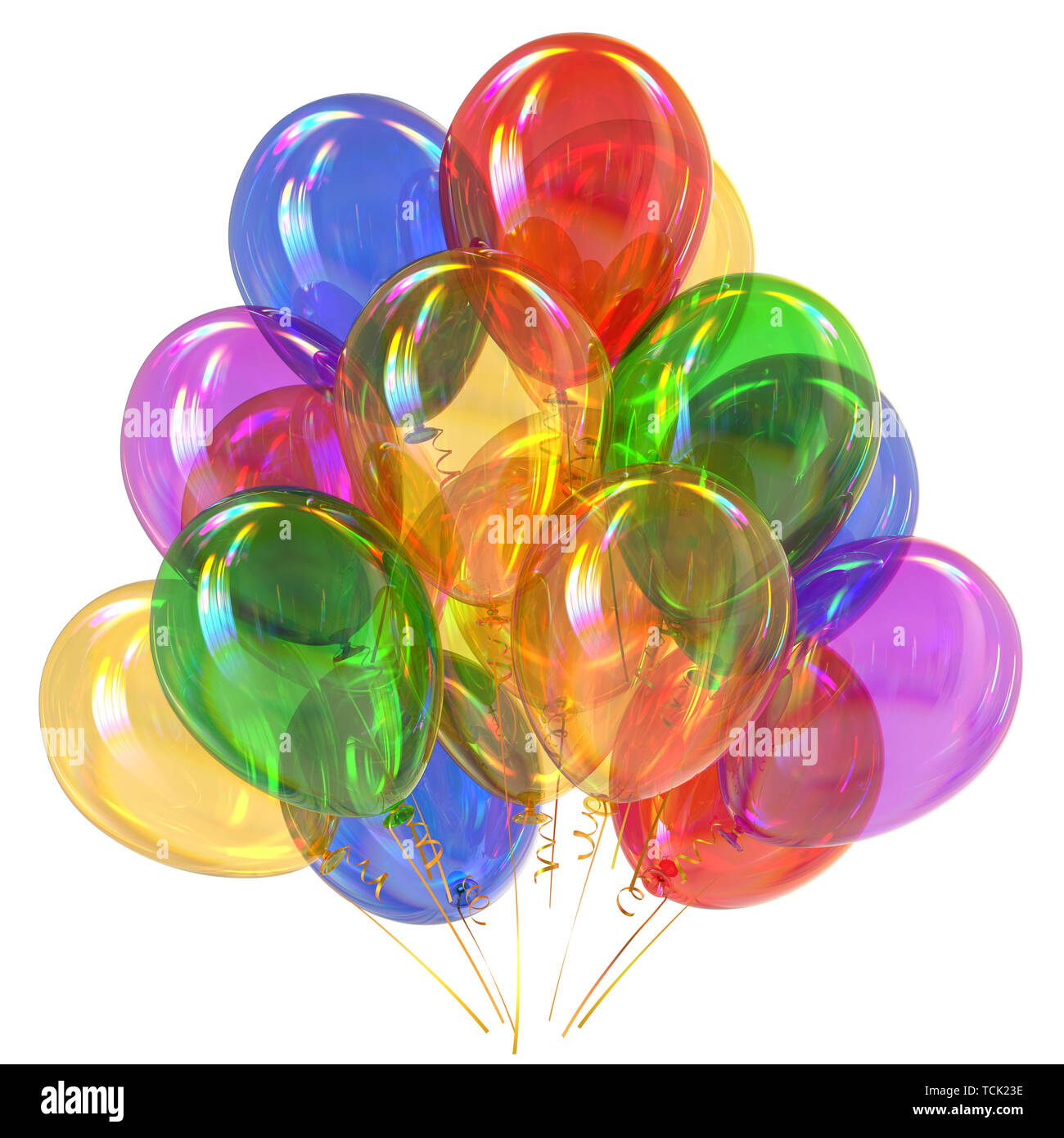 Multicolored colorful birthday balloons, party balloon bunch decoration ...