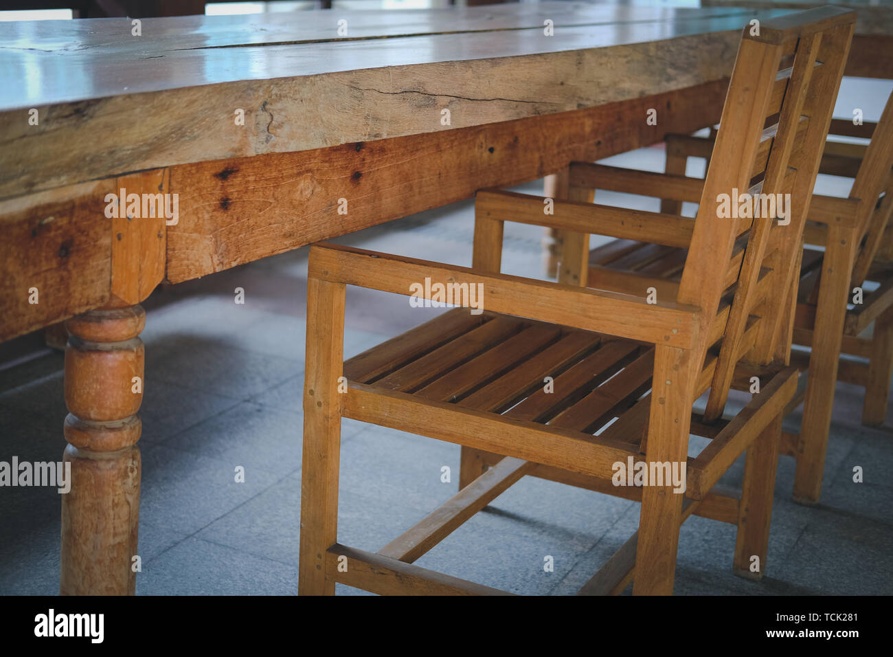 wooden chair table in dining room. living design for home interior ...