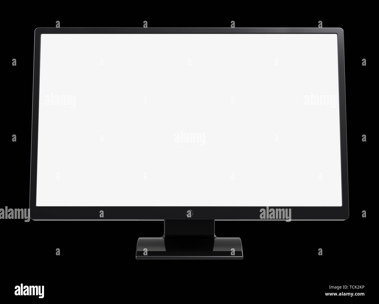 Computer monitor flat screen wide blank desktop LCD TV presentation ...